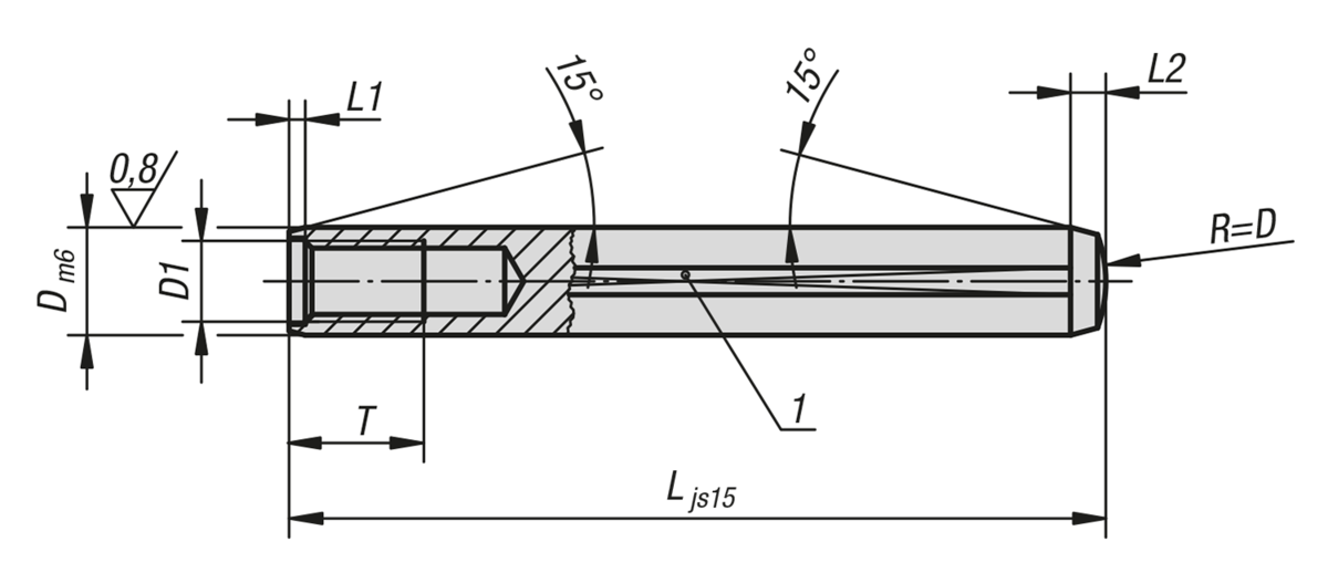 KIPP - Zylinderstifte mit Innengewinde DIN EN ISO 8735